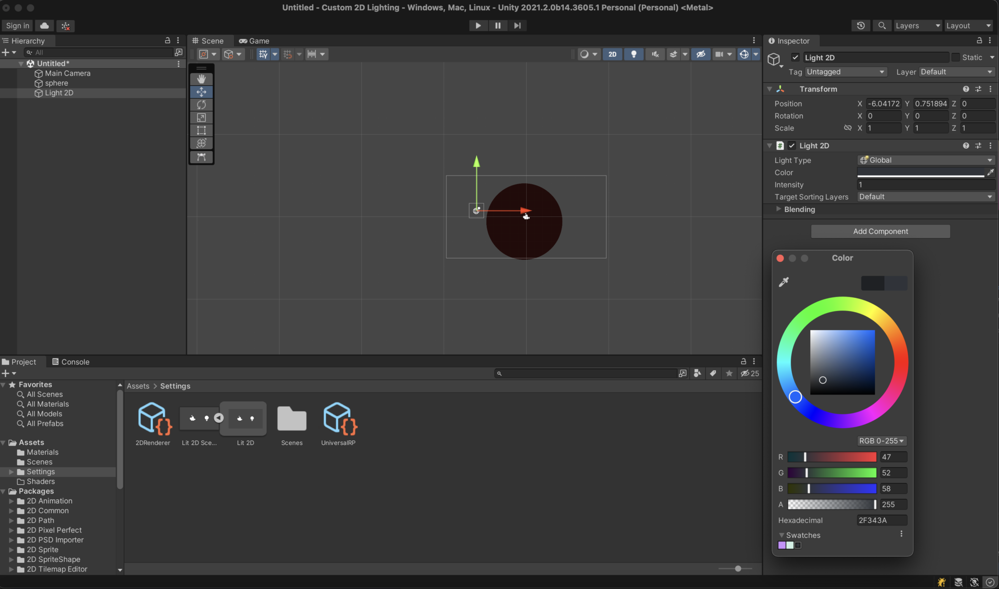 Custom 2D Toon Lighting in Unity 2021.2 | ldev blog